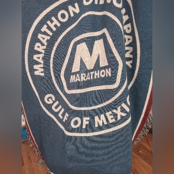 Marathon | Bedding | Rare Vintage Marathon Petroleum Oil Company Woven ...